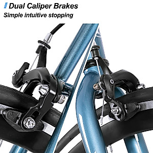 Hiland 700C Mens Road Race Bike, Single Speed Fixed Gear Womens Bicycle with Light Frame for Commuter, Adult Urban Hybrid Bike