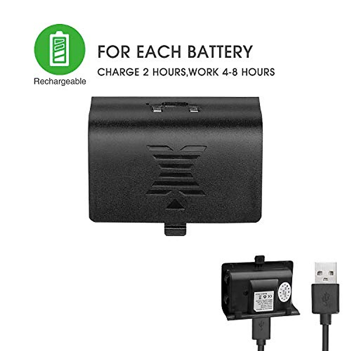Xbox one Controller Charger with 2 Rechargeable Battery 800mAh Dual Charging Dock Station for Xbox One/One S/One X/Elite Controller