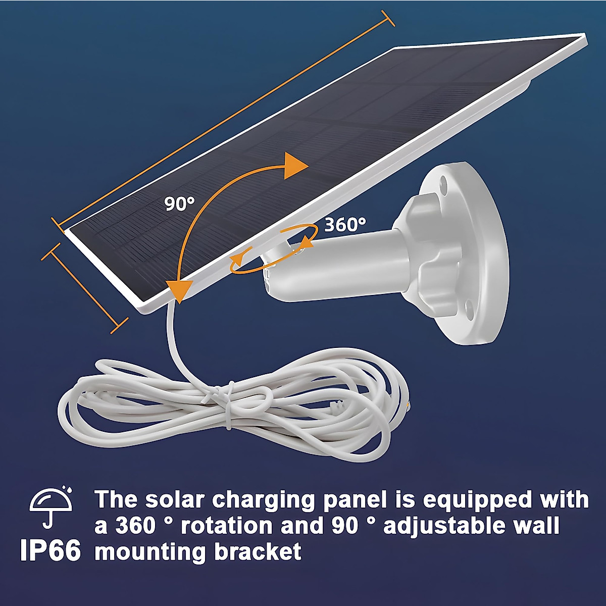 3w Solar Panel Compatible with Google Nest Camera Outdoor & Indoor & 2nd Generation (Battery Version) Cameras, Weather Resistant, Easy Install，IP66 Waterproof，4m Charging Cable (3W one Packed)