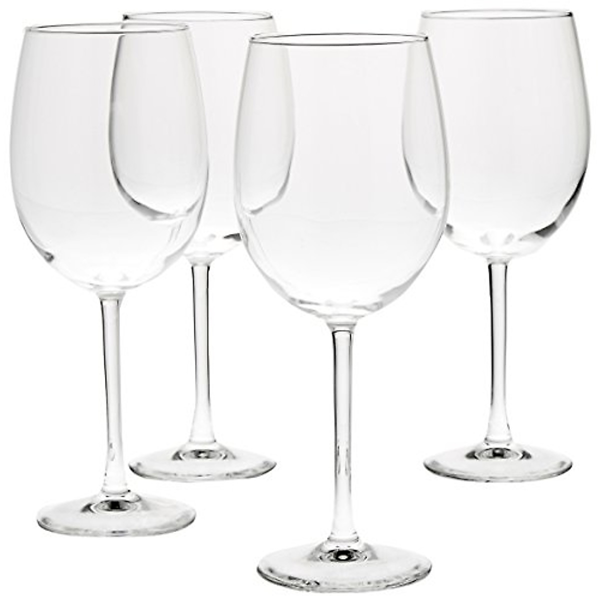 Amazon Basics Stemless Wine Glasses (Set of 4), 15 oz & All-Purpose Wine Glasses, 19-Ounce, Set of 4
