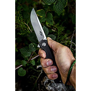 Firebird GANZO FH11 Pocket Folding Knife D2 Steel Flip Blade G10 Anti-slip Handle with Clip Hunting Gear Fishing Camping Outdoor Folder EDC Pocket Knife (Black)