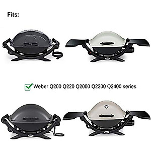 Uniflasy 7645 Cast Iron Cooking Grates Propane Tank Adapter Hose 5 Feet 1lb to 20lb Converter for Weber Q200, Q220, Q2000, Q2400 Series Gas Grills