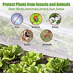 JIFTOK Ultra Fine Garden Mesh Netting, 8×24FT Plant Covers Insect Bird Protection Netting for Vegetable Fruits Flowers Crops Greenhouse Row Cover Raised Garden Bed Cover Screen Netting