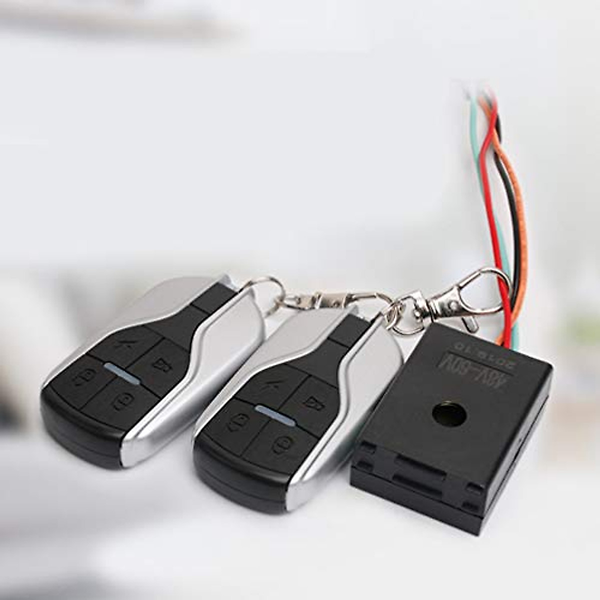 Garneck Motorcycle Anti Theft Security Alarm System with Double Remote Waterproof for 48V 60V 64V 72V Scooter Bicycle - Remote Control Random Style