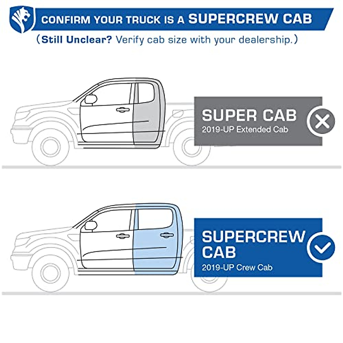 Tyger Auto 3.5" Rider Running Boards Compatible with 2019-2023 Ford Ranger | Supercrew Cab | TG-SS2F35148 | Side Step Rail Nerf Bars