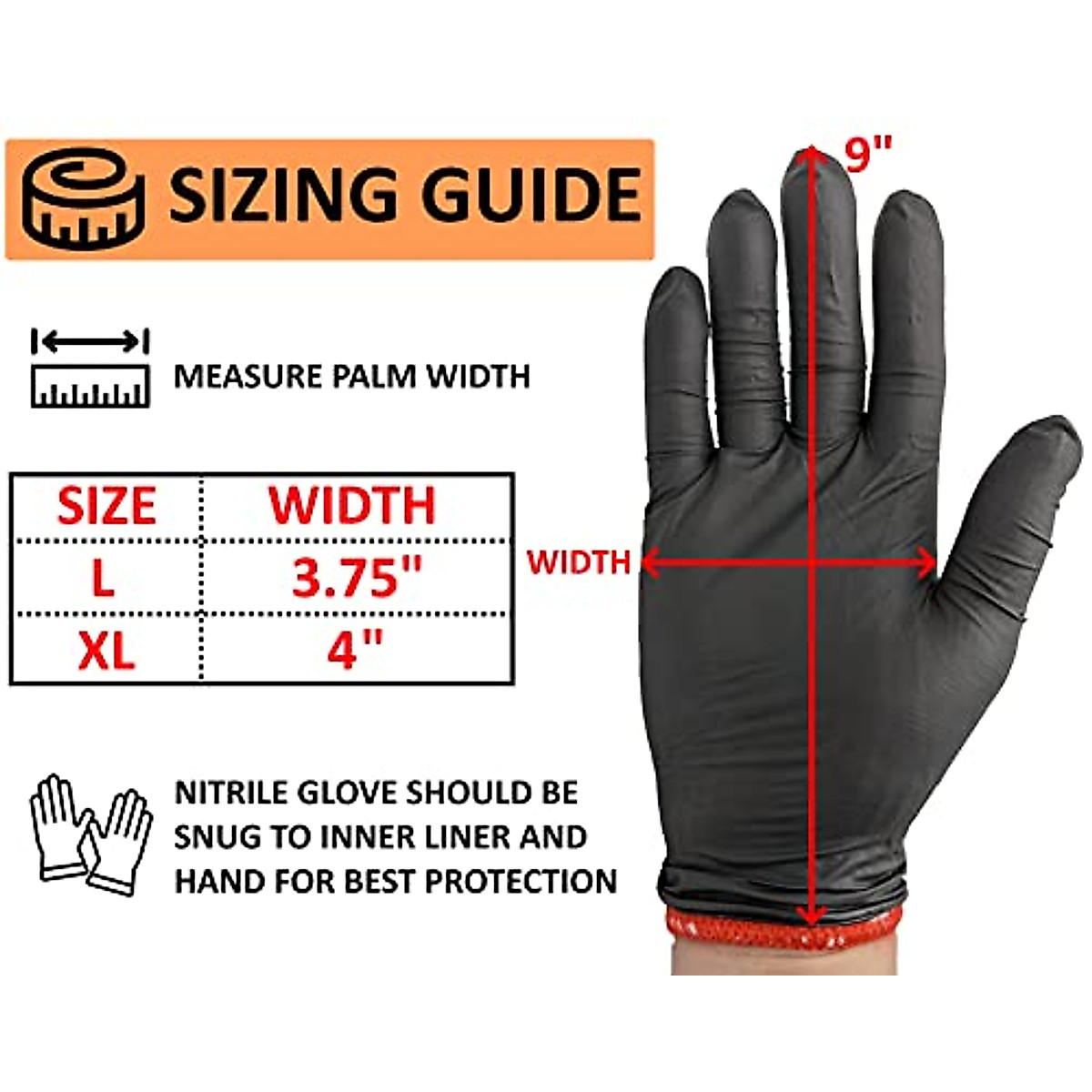 HDMNDD Black Disposable BBQ Gloves Kit with 50 Heavy Duty Textured Fingertip Grips and 2 heat resistant, washable, reusable Glove Liners for Grill BBQ Cooking Gloves, Meat Gloves for Pulling Meat