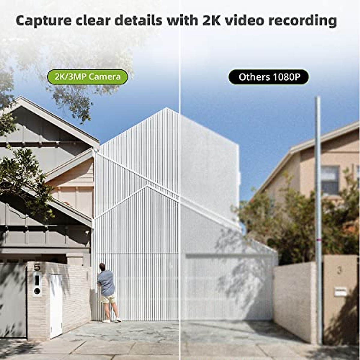 TIEJUS 2K Cameras for Home Security 2 Pack, Wireless Security Camera Outdoor with Motion Detection, 2 Way Talk, Color Night Vision, Siren Indoor Camera, IP66 Weatherproof Surveillance Camera, Cloud/SD