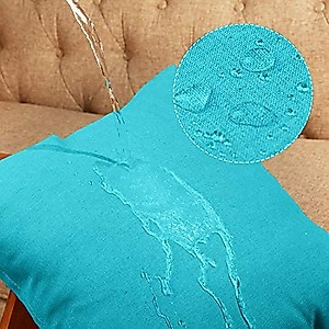 4 Pack Decorative Outdoor Waterproof Throw Pillow Covers, Square Patio Balcony Garden Waterproof Cushion Case, PU Coating Pillow Shell for Couch, Bed, Patio, Sofa, Tent,18 x 18 Inch (Multi Color)