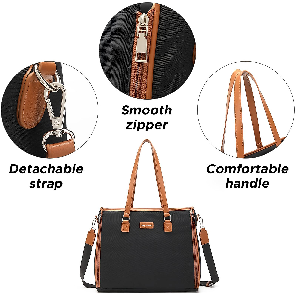 Diaper Bag Tote Baby Bags for Mom, Side Open Design Diaper Handbag Waterproof Travel Diaper Tote Purse with Stroller Hook
