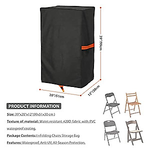 Aaaspark Waterproof Polyester Storage Bag for Plastic, Resin, and Wood Folding Chairs Oxford Cloth Chair Cover Chairs Storage Bag - 1 Pack