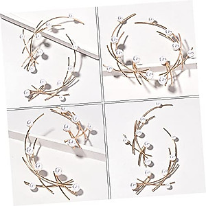 FOMIYES 2pcs/set Headgear Ladies Headbands Rhinestone Headband Metal Headband Wedding Hair Side Piece Bridal Hair Accessories Wedding Hair Jewelry Women Peal Hair Accessories Flowers Alloy