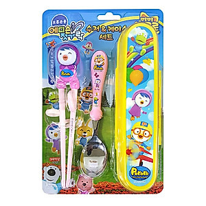 Pororo Edison Kid's Chopsticks & Spoon Set With Case (Pororo-Petty-set)