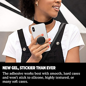 ​​​​PopSockets: Phone Grip with Expanding Kickstand, Pop Socket for Phone - Metallic Diamond Black