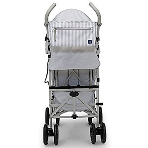 babyGap Classic Stroller - Lightweight Stroller with Recline, Compact Fold & Removable Parent Organizer - Made with Sustainable Materials, Grey Stripes