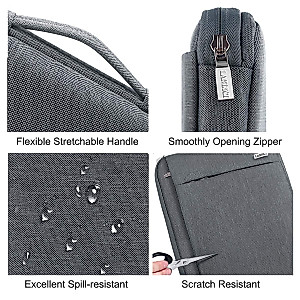 LANDICI 360° Protective Laptop Sleeve 11.6 Inch for Surface Pro 7 8 9/Laptop Go 2 3, MacBook Air 11, Small Computer Bag Carrying Case for 11-12 Inch Chromebook, Slim, Shockproof, Waterproof, Grey