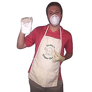 Genius Baby Toys | The ORIGINAL Daddy's Diaper Duty Apron and New Dad Gag Gift with Bottle Nipples, Gloves, Mask, Clothespins