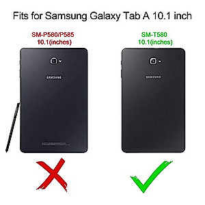 CLARKCAS Case for Samsung Galaxy Tab A 10.1 Case 2016 SM-T580/T585 with Screen Protector Kids Shockproof Rugged Cover Pencil Holder 360 Kickstand Hand Shoulder Strap Purple