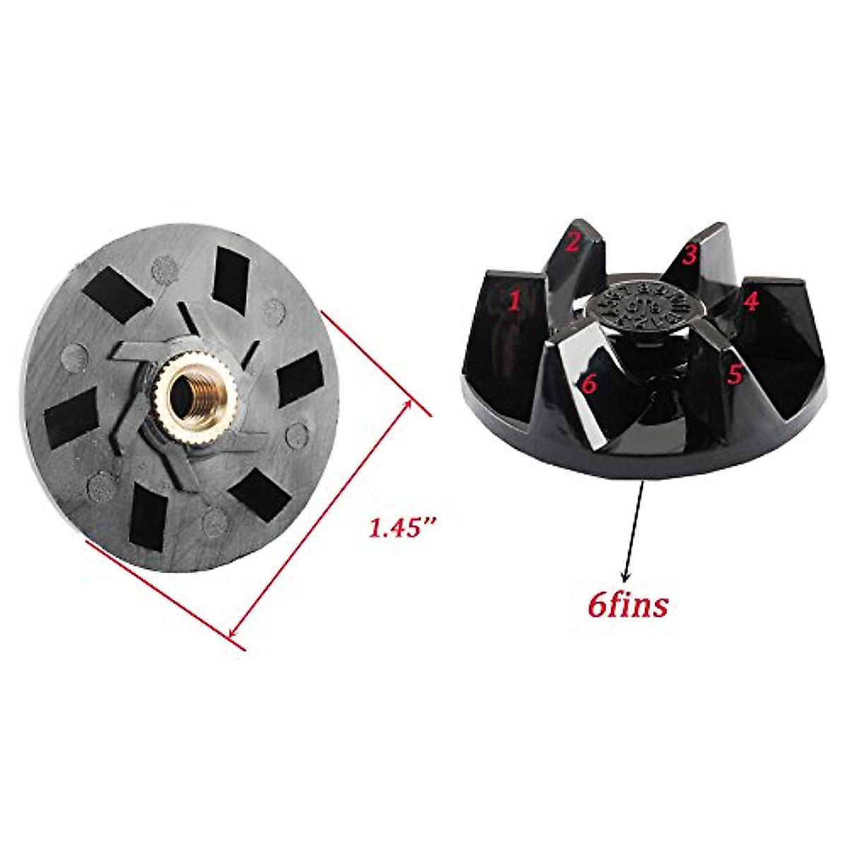 SPB 456 2B Blender Blade with SPB7-20TXN Coupling Compatible with Cuisinartt Powerblend Duet Parts Replacement BFP-703 FPB-5PC SPB-3 SPB-7 SPB-7CH Blender Clutch