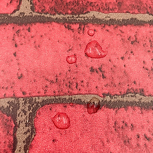 Yifely Red Brick Self Adhesive Shelf Drawer Liner Door Sticker Rural Wall Covering Paper Easy to Install 17.7inch by 9.8 Feet