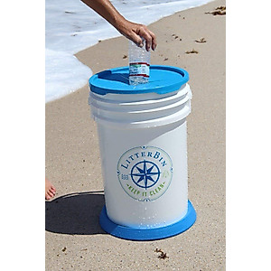 LitterBin Bucket Trash Lid - Blue