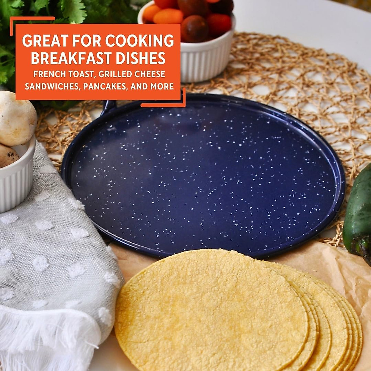 IMUSA 11in Enamel Comal, Blue