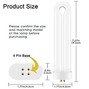 ZFITEI Bug Zapper Light Bulb Replacement for Most 15W Bug Zapper with 4-Pin Base, U-Shaped Bug Zapper Replacement Bulb,1 Pack