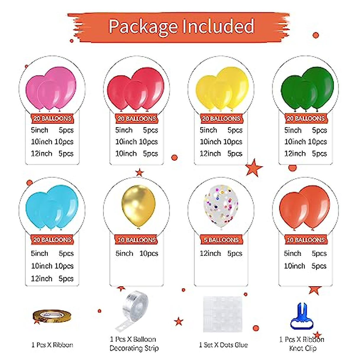 HYOWCH Fiesta Party Decorations, 130 Pcs Balloon Arch Kit for Cactus, Mexican Cinco de Mayo, Taco Theme Birthday, Baby Shower Supplies