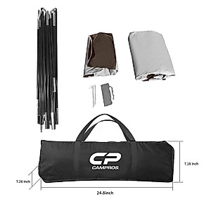 CAMPROS CP Tent 6 Person-Camping-Tents, Waterproof Windproof Family Dome Tent with Top Rainfly, Large Mesh Windows, Double Layer, Easy Set Up, Portable with Carry Bag - Brown