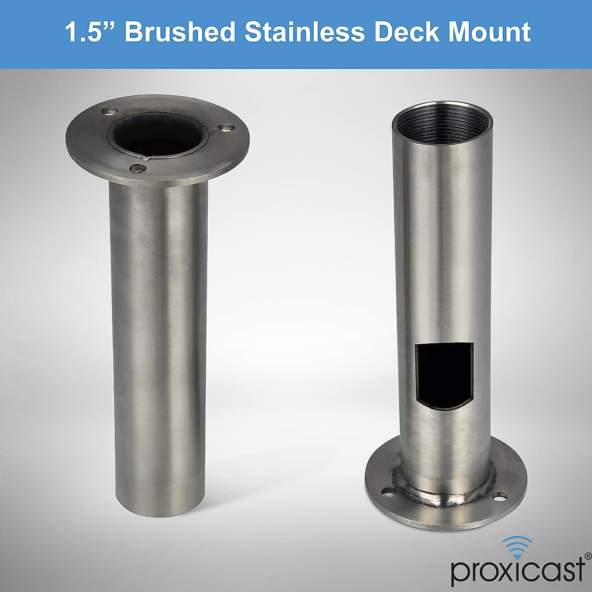 Proxicast 8.5 dBi Pro-Gain 4G / 5G / WIFI Omni-Directional Ultra Wideband Marine Grade Antenna with Stainless Outdoor Deck Mount for Boat, Salt Water or Corrosive Applications - White (ANT-126-004-WM)