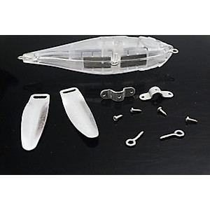 3Pcs Fishing Unpainted Minnowbait Fishing Blank Lure Body with Wing Popperbait Lipless Total 131mm 29.8g Simulation Flying Fish 8418 with Free Eye