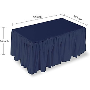 Navy Blue Ruffled Crib Bed Skirt - 100% Cotton - Nursery Crib Toddler Dust Ruffle Bedding Skirts for Baby Boy or Baby Girl - Crib Bed Skirt for Standard Crib, 14" Drop Dust Ruffle with Split Corner
