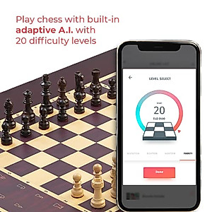 Square Off Grand Kingdom Set | Automated Chessboard for Adults & Kids | World's Smartest Electronic Chess Board | Magnetic Wooden Chess Sets with Self Moving Pieces