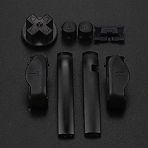 Multi-Color Replacement Keypads L R A B Buttons for Gameboy Advance Buttons Frame for GBA D Pads Power ON Off Button (E - Black)