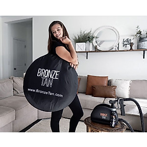 Bronze Tan Spray Tan Tent Pop Up for Spray Tan Professional - Waterproof Spray Tan Booth with FREE Portable Spray Tent Carrying Case - Self Tanning Booth - Black