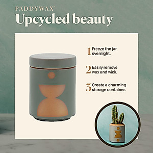 Paddywax Scented Candles Form Collection Artisan Candle in Textured Ceramic Vessel, 12-Ounces, Spanish Moss