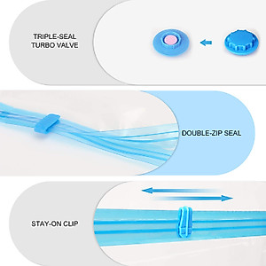 Vacuum Storage Bags for Clothes, 12 Pack Vacuum Sealer Bags Clothes Blankets 4 Jumbo +4 Large + 4 Medium Bolsas Para Guardar Rropa Cobijas with Travel Hand Pump and Laundry Bag