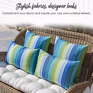 RSH DECOR: Tufted High Back Seat Cushion | 44” x 22” | All-Weather Spun Fabric | Water and Fade-Resistant | Outdoor Chair Cushion for Patio Furniture | Daelyn Cherry