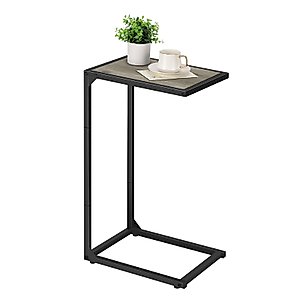 FAGIGY Side Table/C Shaped End Table for Couch & Bed, End Tables Living Room Tables Sofa Tables for Living Room, TV Tray for Eating on Couch, Small End Tables for Small Spaces, Easy Assembly, Oak