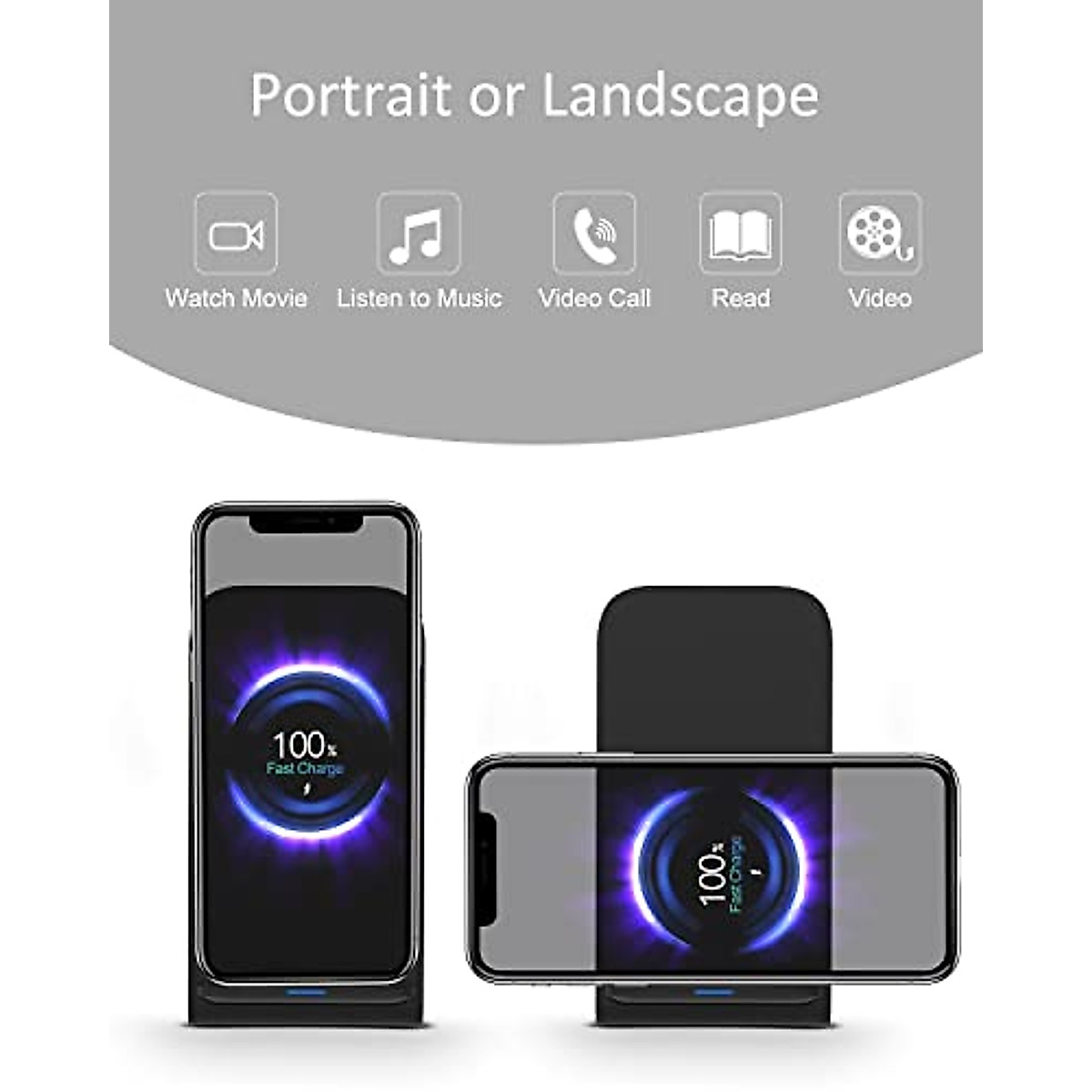 Fast Wireless Charger COVIXXIO 10W Wireless Charging Stand Compatible with iPhone 14 13 12 11 Pro XR XS 8 Plus Galaxy S20 S10 Note 20 10 Google LG and Other Cell Phones