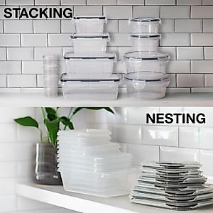 MatProv 50 PCS Food Storage Containers with Lids (25 Containers & 25 Lids), Reusable, Airtight, BPA-Free, Stackable, for Kitchen & Pantry organization, Meal Prep, lunch prep, Freezer & Microwave Safe