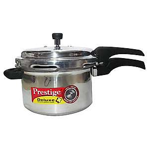 Prestige Deluxe Plus Aluminum Pressure Cooker, 5 Liter