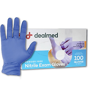 Dealmed Medical Exam Gloves – 100 Count Small Nitrile Gloves, Disposable, Non-Irritating Gloves, Latex Free Gloves, Multi-Purpose Use for a First Aid Kit and Medical Facilities