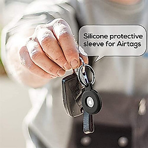 Zcooooool 2pcs Thickened Airtag Case Silicone Protector Cover Skin for Apple Airtags Washable Airtag Holder , Airtag Keychain , Airtag Keyring