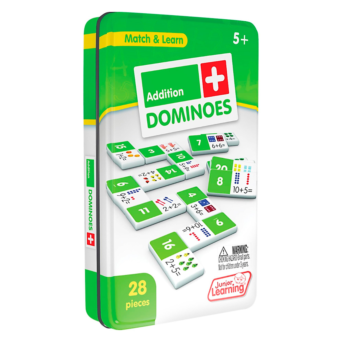 Junior Learning JL481 Addition Dominoes, Multi 7.8 H x 4.7 L x 1.5 W,White