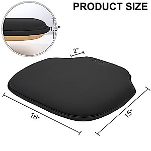 Big Hippo Chair Pads Memory Foam Chair Cushion for Dining Chairs Non Slip Kitchen Dining Chair Pad and Seat Cushion with Ties,Thicken Dining Chair Seat Cushion,16"x15"(1 Pack, Black)