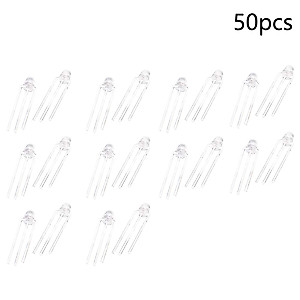 Othmro Pack of 50 3mm Green Red Common Anode LED Diode Light Round 20mA Bright Bulb Lighting Lamp Electronic Components Light Emitting Diodes