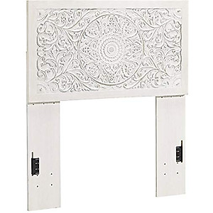 Signature Design By Ashley Paxberry Twin Boho Headboard, Distressed White