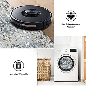 YOUFORTONG Washable 5x7 Area Rugs: Rugs for Living Room Ultra Soft Carpet for Bedroom Waterproof Rug Non Slip Rugs for Hardwood Floors (Gray, 5x7)