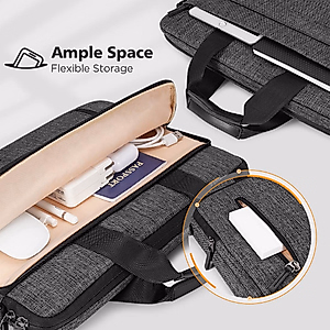 KIZUNA Laptop Bag Case 14 Inch shoulder sleeve Water Resistant Briefcase For 15" Macbook air M2 2023/Lenovo Flex 14/14" HP EliteBook 840 G5/HP Pro 14 G3/Dell Latitude 7490/15" Surface Laptop 3, Grey