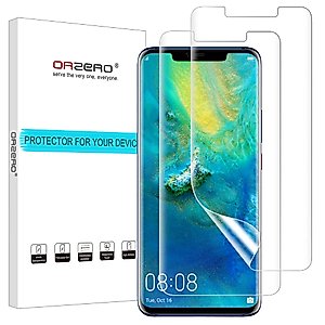 Orzero (2 Pack) Soft TPU Screen Protector Compatible for Huawei Mate 20 Pro, HD Premium Quality Edge to Edge (Full Coverage) High Definition Anti-Scratch Bubble-Free